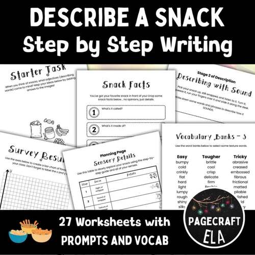 Descriptive Writing with Snacks – Five Senses Sensory Step by Step ...