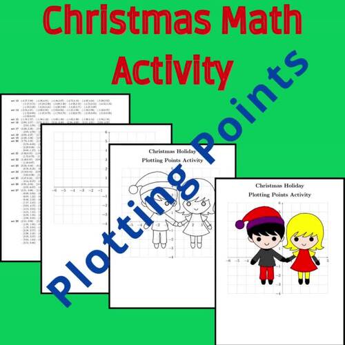 Christmas Math Activity: Plotting Points Mystery Picture and Coloring