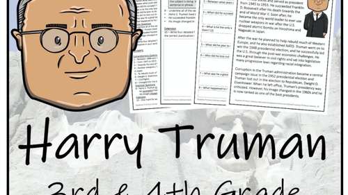 Harry Truman Close Reading Comprehension Activities | 3rd Grade & 4th Grade