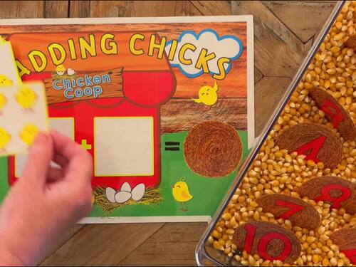 Adding Chicks Single-digit Numbers Sensory Bin Activity Math Centers ...
