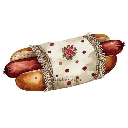 Watercolor Hot Dog Clipart – 10 PNG Digital Download | Transparent ...