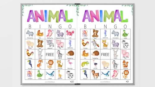 50 Animal Party Bingo Cards by Crafted with Bliss by Teacher Pia