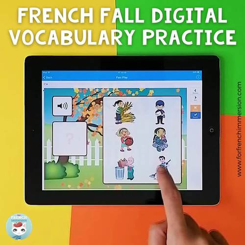 Distance Learning French Fall Vocabulary Practice FRENCH BOOM CARDS | l ...