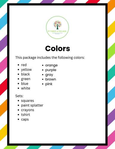 Colors Bundle! (matching word to color flashcards and worksheets)