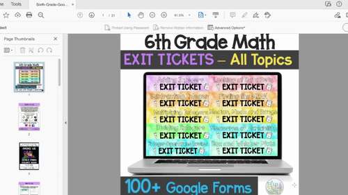 Digital 6th Grade Math Exit Tickets Bundle for Google Forms™ by Flip 4 Math