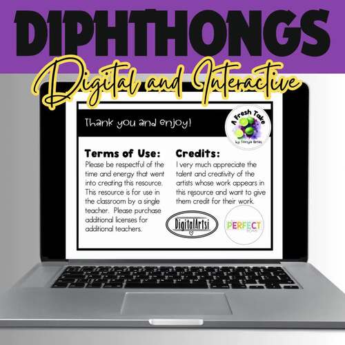 Digital Roll & Read Advanced Diphthong Words Sentences Phonics Game No ...