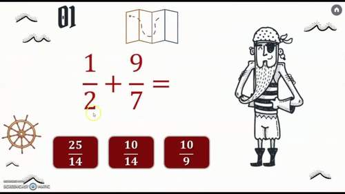 Pirate Day Fraction Operations Activity | Digital Escape Room Resource