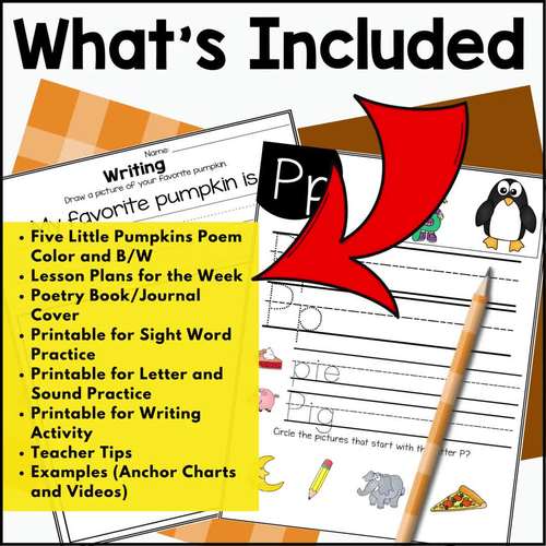 Fall Pumpkin Poem of the Week with Phonics Lessons | October Shared Reading