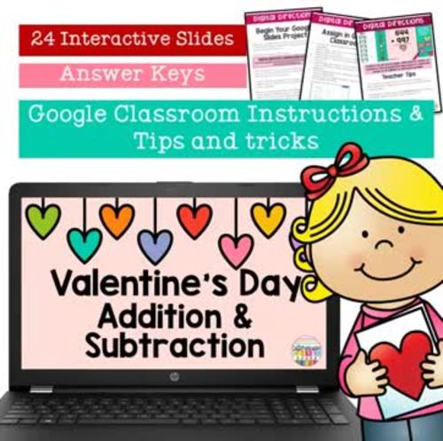 Valentines Day 3 Digit Addition and Subtraction With Regrouping | TPT