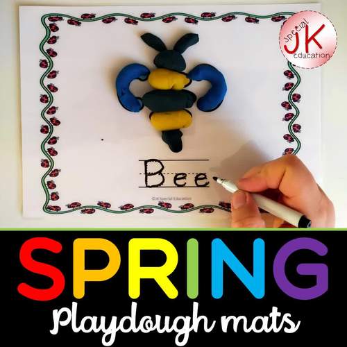 Preschool Spring activity | Spring playdough mats | Fine motor skills