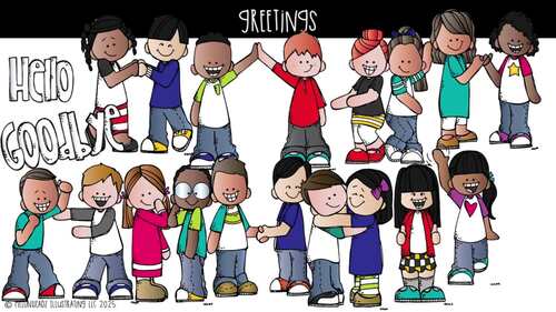 Greetings clip art, Welcome clip art, Hello & Goodbye clip art COMBO PACK