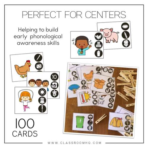 Rhyming Word Clip It Cards - Identifying and Producing Rhyming Words ...