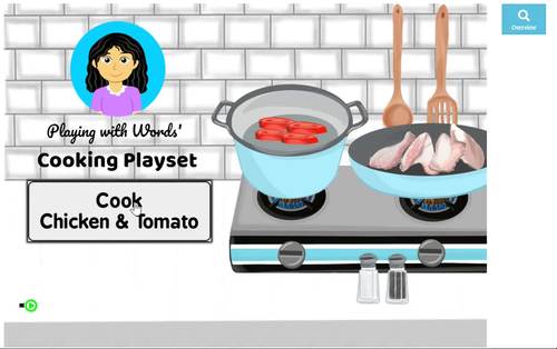 Cooking Playset Chicken & Tomato -Language-Rich Pretend Play Visuals ...