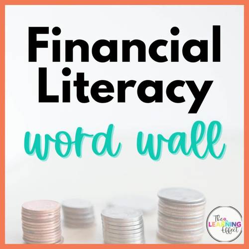 Financial Literacy Vocabulary Word Wall Printable Cards & Digital ...