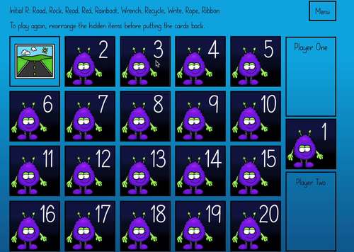 Digital Monster Articulation Memory Game by Jennie's Speech Room