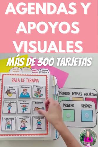 Más de 300 tarjetas y apoyos visuales Spanish Visual Schedule | TPT