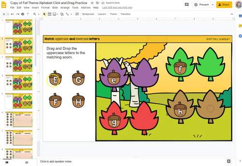 Fall Theme Digital Click and Drag Practice | Technology Integration