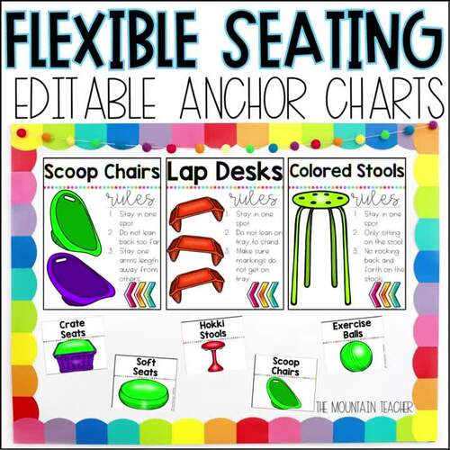 Editable Flexible Seating Rules or Expectations for Anchor or Pocket Charts