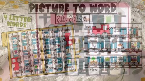 Matching Picture to Word File Folder Activities for Autism & Special ...