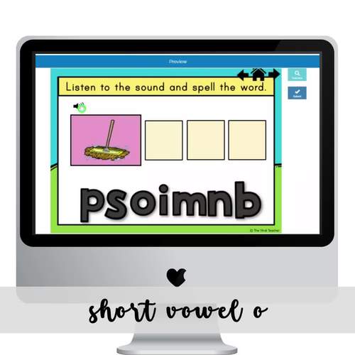 CVC Words Short Vowel O Literacy Center Boom Cards™ by The Viral Teacher