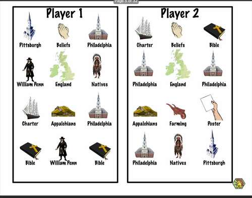 13 Colonies: Pennsylvania + Maryland Colonies, 2 Games + Worksheets ...