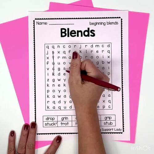 Consonant Blend Word Search by Learning Support Lady | TPT