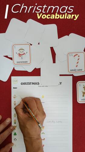Christmas Scavenger Hunt Flashcards and Writing Templates | TPT
