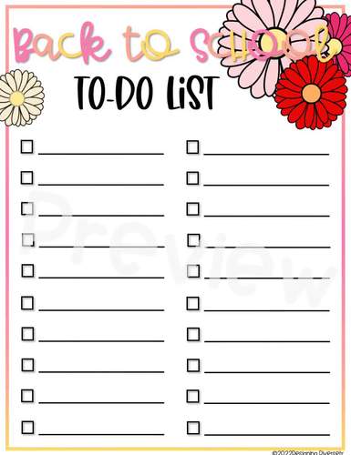 Spring Flowers Daisies Editable Teacher To-Do Lists | Print & Digital