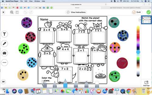 Distance Learning Seesaw Addition and Subitizing Activity by Gibby Teaches
