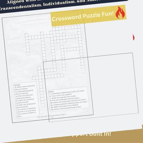 Transcendentalism, Individualism & Humanism — Puzzle Pack HSS 8.6.7