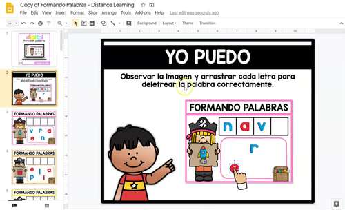 Formando Palabras | Google Classroom™ by La Chica Bilingue | TpT