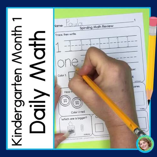 Kindergarten Daily Math Spiral Review Warm Ups Practice Morning Work ...