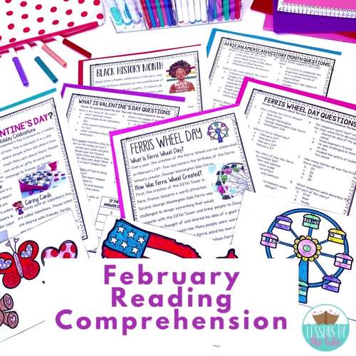 February Reading Comprehension Nonfiction Passages Color By Comprehension