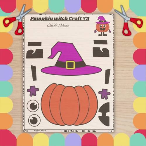 Pumpkin Witch Craft V3 | Cut & Paste Halloween Activity | witch craft ...