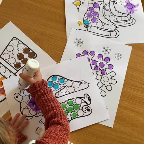 BUNDLE: Thanksgiving Dot Art, Winter + Christmas Dot Marker Printable ...