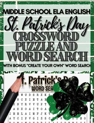 Middle School St. Patrick’s Day Activity Crossword & Word Search 5th ...
