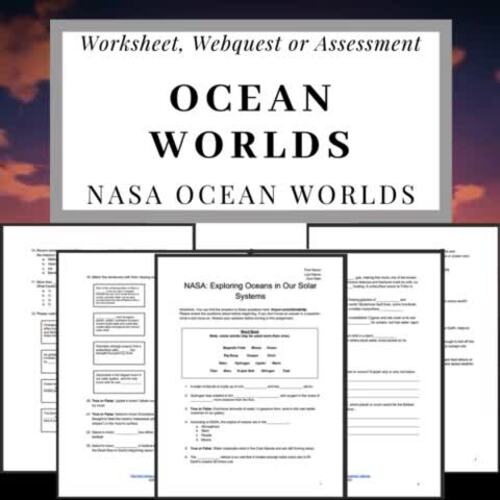 Ocean Worlds in Our Solar System WORD BANK Version: Webquest or Assessment