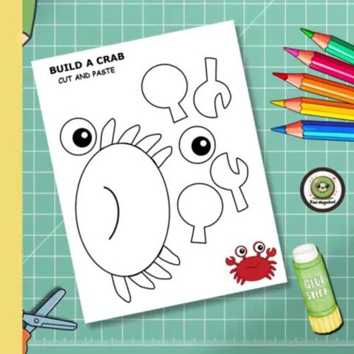 Crab Paper Craft Activity | Cut & Glue Fine Motor Skills Lesson (Ocean ...