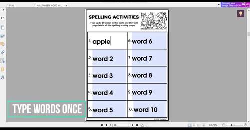 HALLOWEEN SPELLING ACTIVITIES | MORNING WORK | EDITABLE WORKSHEETS | Fall