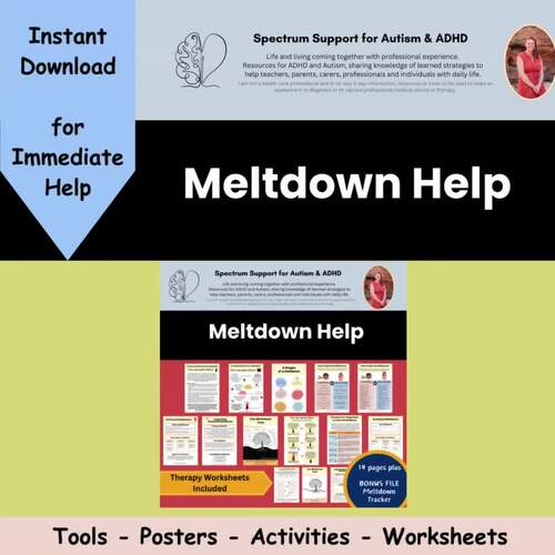 Meltdown Support Tools Autism Little Learner Kids with ADHD Emotional ...
