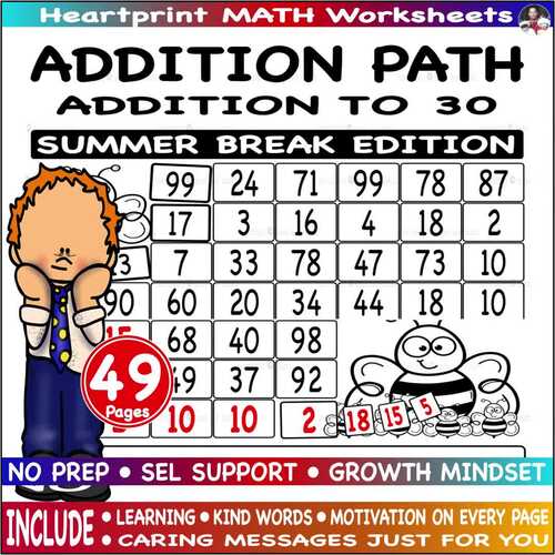 Color number addition to 30 adding to path with number Master - Summer ...