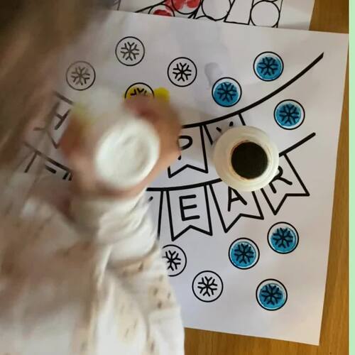 Dot Marker Printable - Happy New Year Preschool Dot Art, New Years 2024 ...