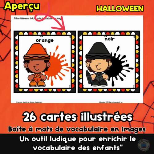 Halloween.Boîte à mots de vocabulaire en images | TPT