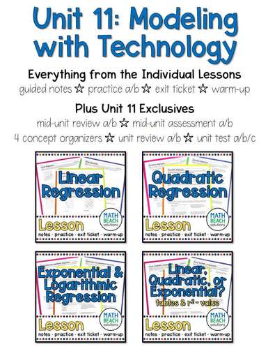 Unit 11: Modeling with Technology - Texas Algebra 2 Curriculum | TpT