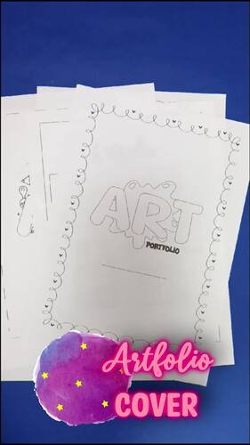 Student's art portfolio cover for elementary and middle school. | TPT