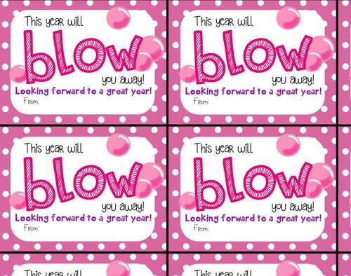 Bubble Gum Beginning of Year (BOY) Gift Tag- This year will blow you away!