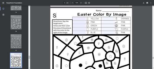 Easter Articulation Color By Code Worksheets | No Prep | Speech Therapy