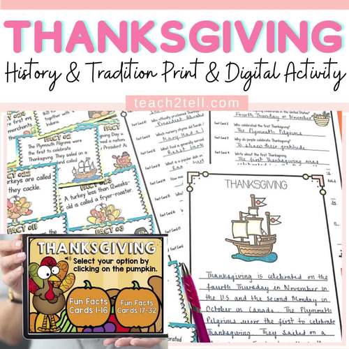 Thanksgiving Reading Scavenger Hunt Activities History Tradition Print ...