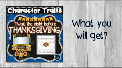 Twas the Night Before Thanksgiving - Character Trait Activities ...
