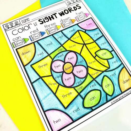 Spring Color by Code Sight Words Pre-Primer Set 2 | Sight Word Work